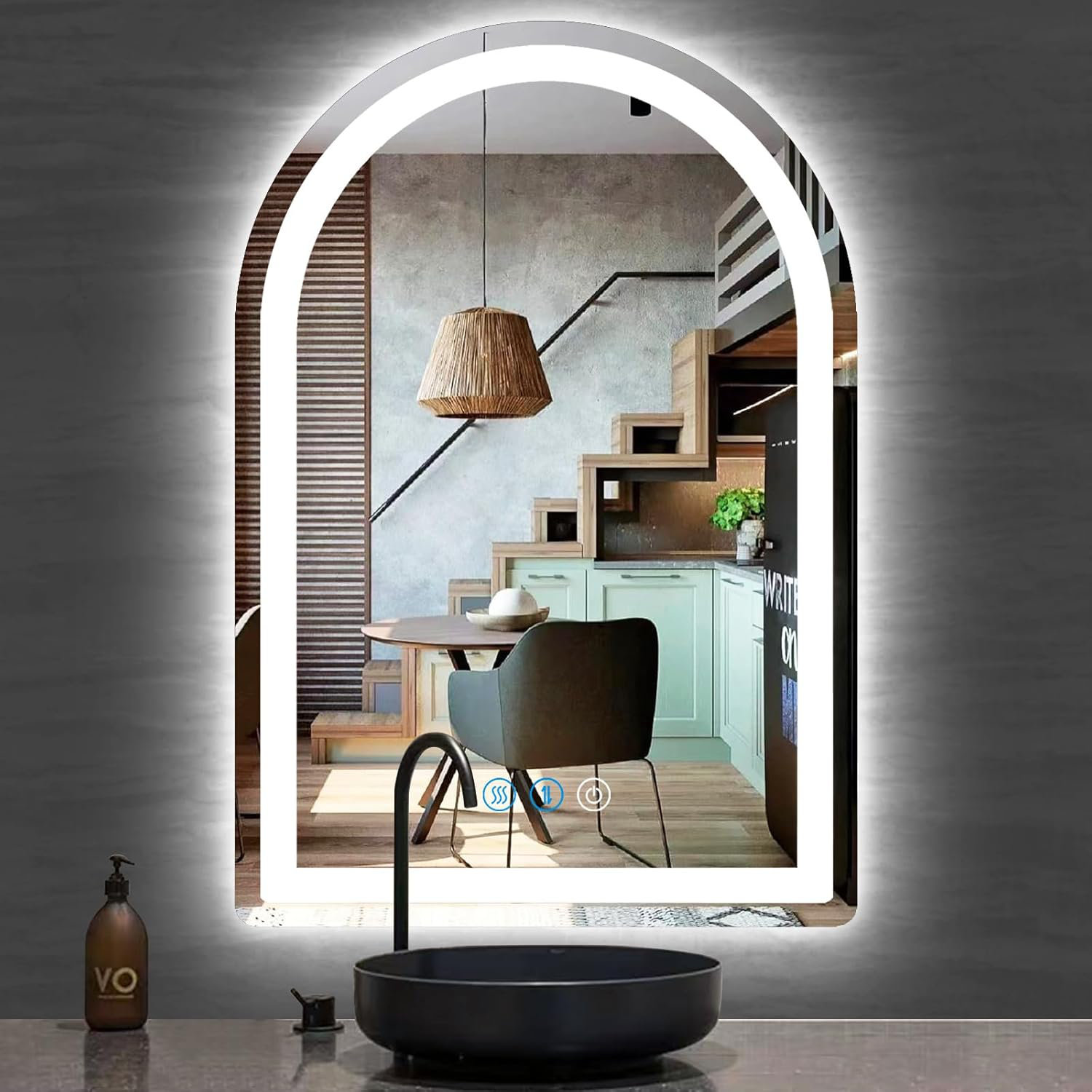 Ivy Bronx 36 X 24 Inch Bathroom Arch Vanity Mirror With Light Arch Led Mirror For Bathroom Wall ...